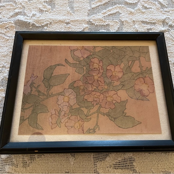 Art | Vintage Floral Print In Antique Frame | Poshmark